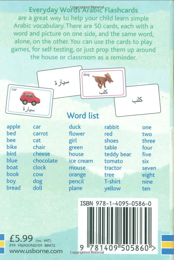 Everyday Words Flashcards: Arabic - FAHASA.COM
