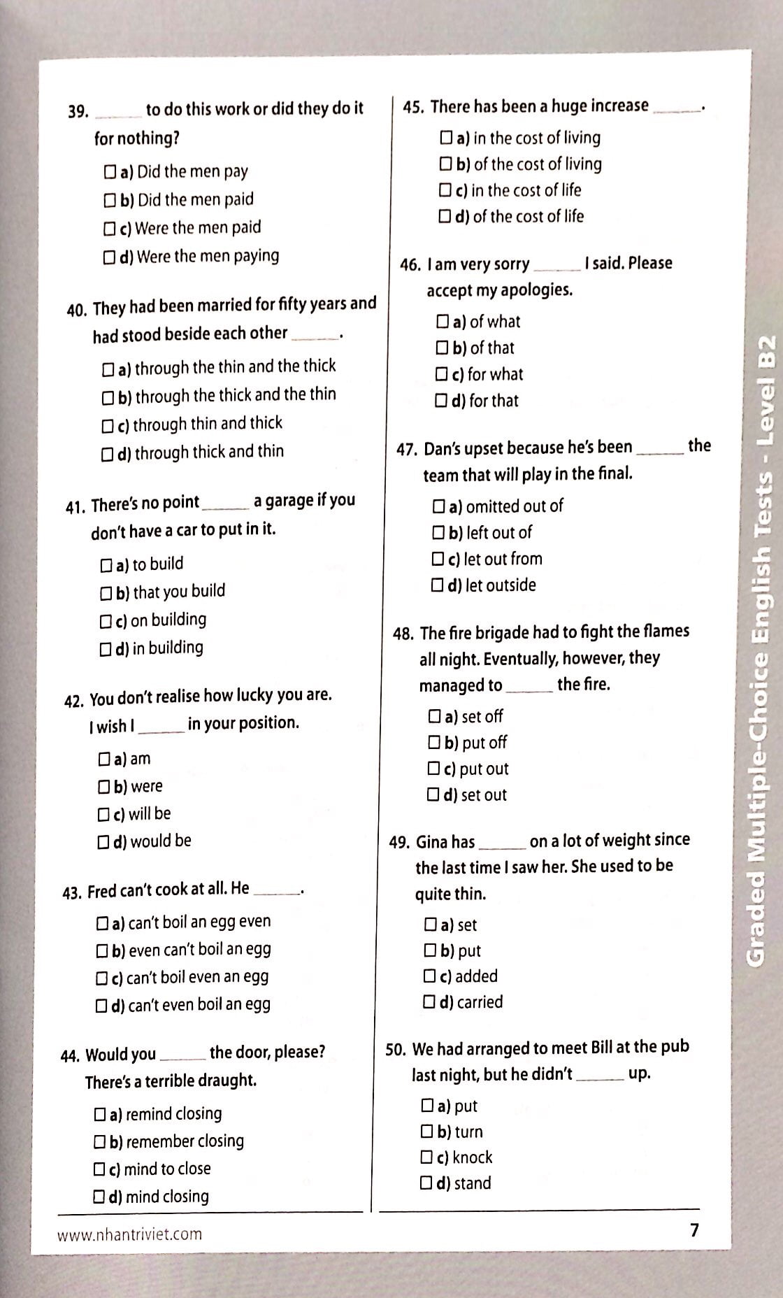Graded Multiple - Choice English Test Level B2 Không CD PDF - YDS.EDU.VN