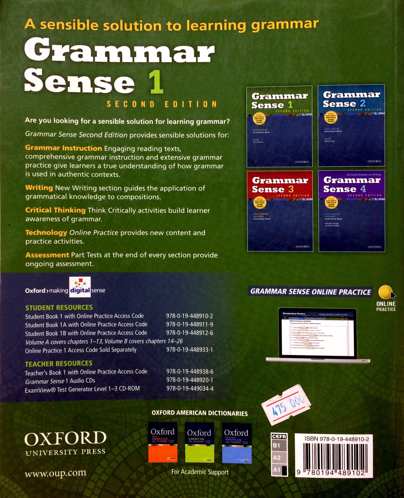 Grammar Sense 1 Student Book with Online Practice Access Code Card