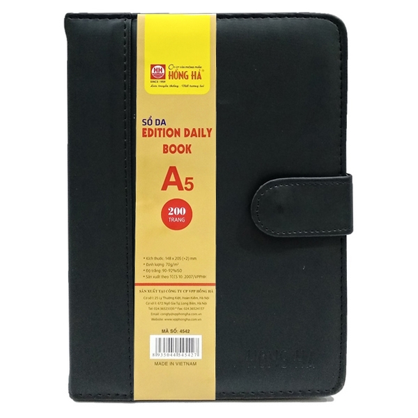 Sổ Bìa Da Trung Edition Daily Book A5 4542 - 200 Trang - Màu Đen ...