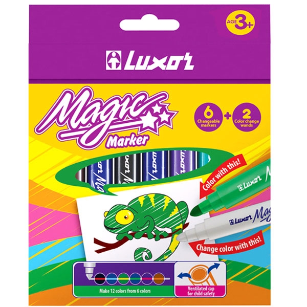Bút Dạ 6 Màu Đổi Màu Luxor Magic Marker 6104/8BX - FAHASA.COM