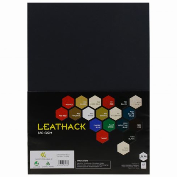 Giấy Bìa Màu Leathack 120gsm - Lanvi Paper #205 - Màu Đen (10 Tờ ...