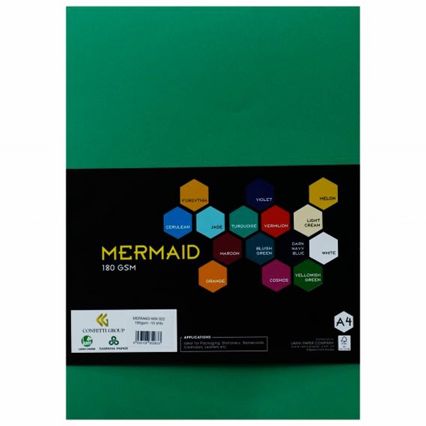 Giấy Bìa Màu Mermaid Mix 180gsm - Lanvi Paper 021 (10 Tờ)