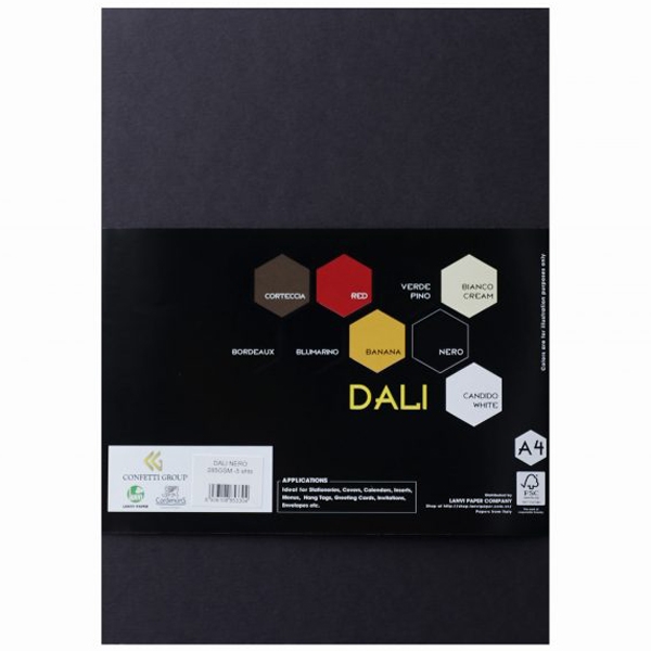 Giấy Bìa Màu Dali 285gsm - Lanvi Paper - Màu Nero (5 Tờ) - FAHASA.COM