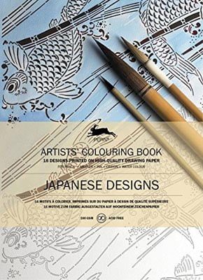 Japanese Designs: Artists' Colouring Book: 16 Designs Printed on High ...