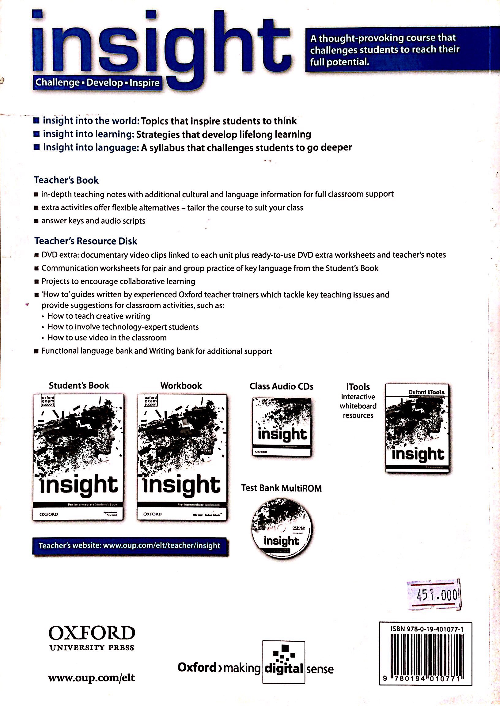 Insight Pre-Intermediate: Teacher's Book with Teacher's Resource Disk - FAHASA.COM