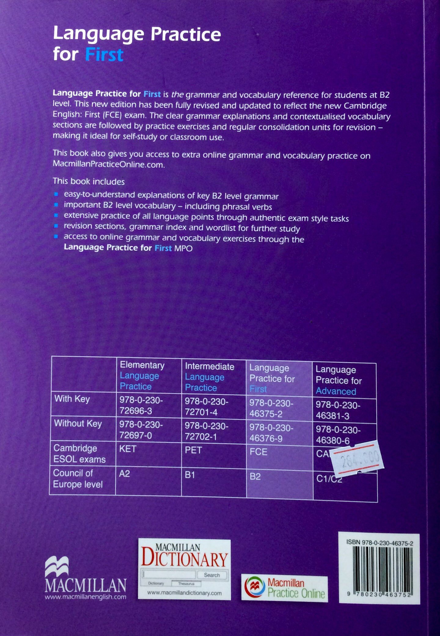 Language Practice for First 5th Edition Student's Book and MPO with Key ...