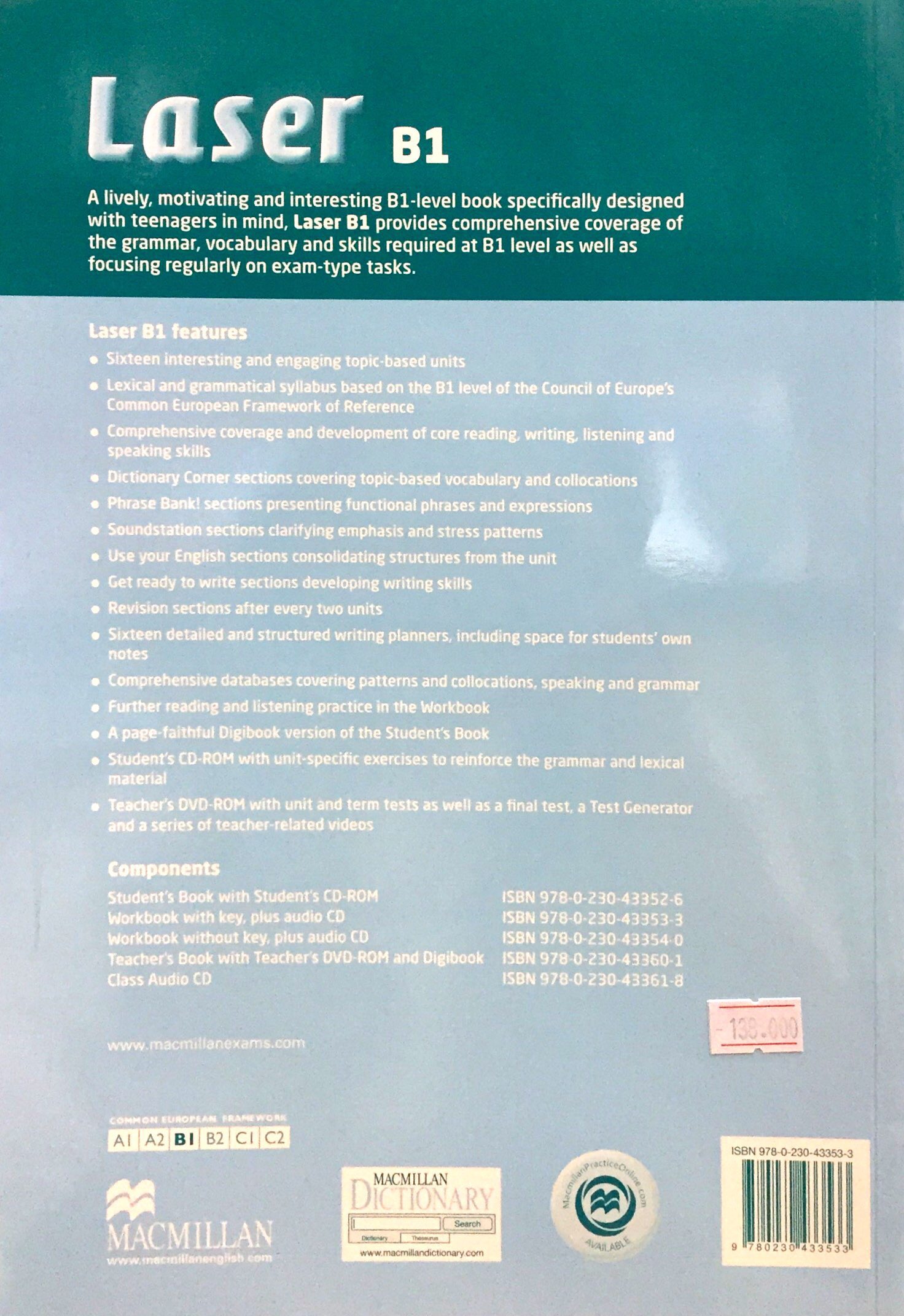 Laser Workbook (+key) & CD Pack Level B1