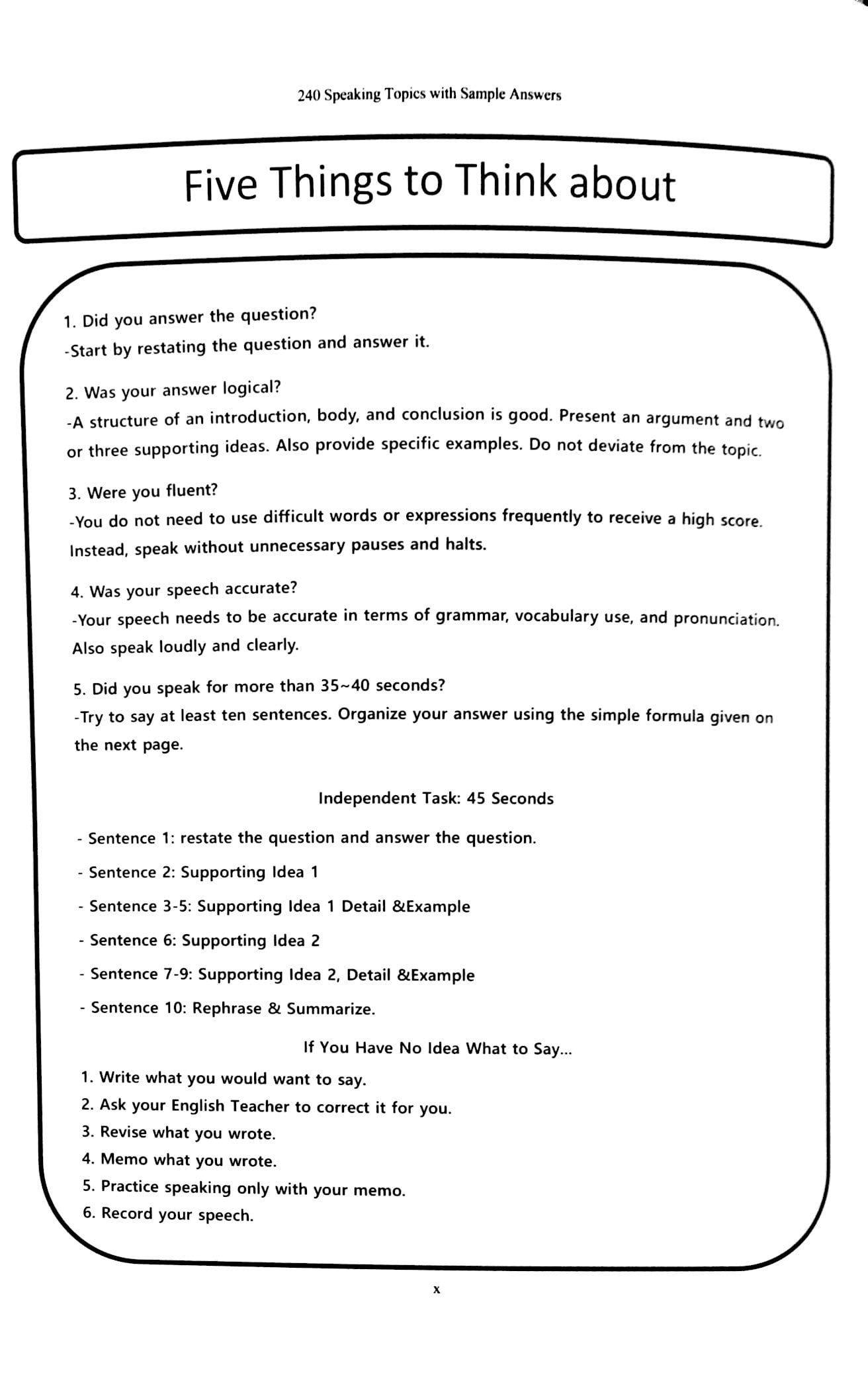 Sách Like Test Prep 240 Speaking Topics With Sample Answers - Vol. 1 ...