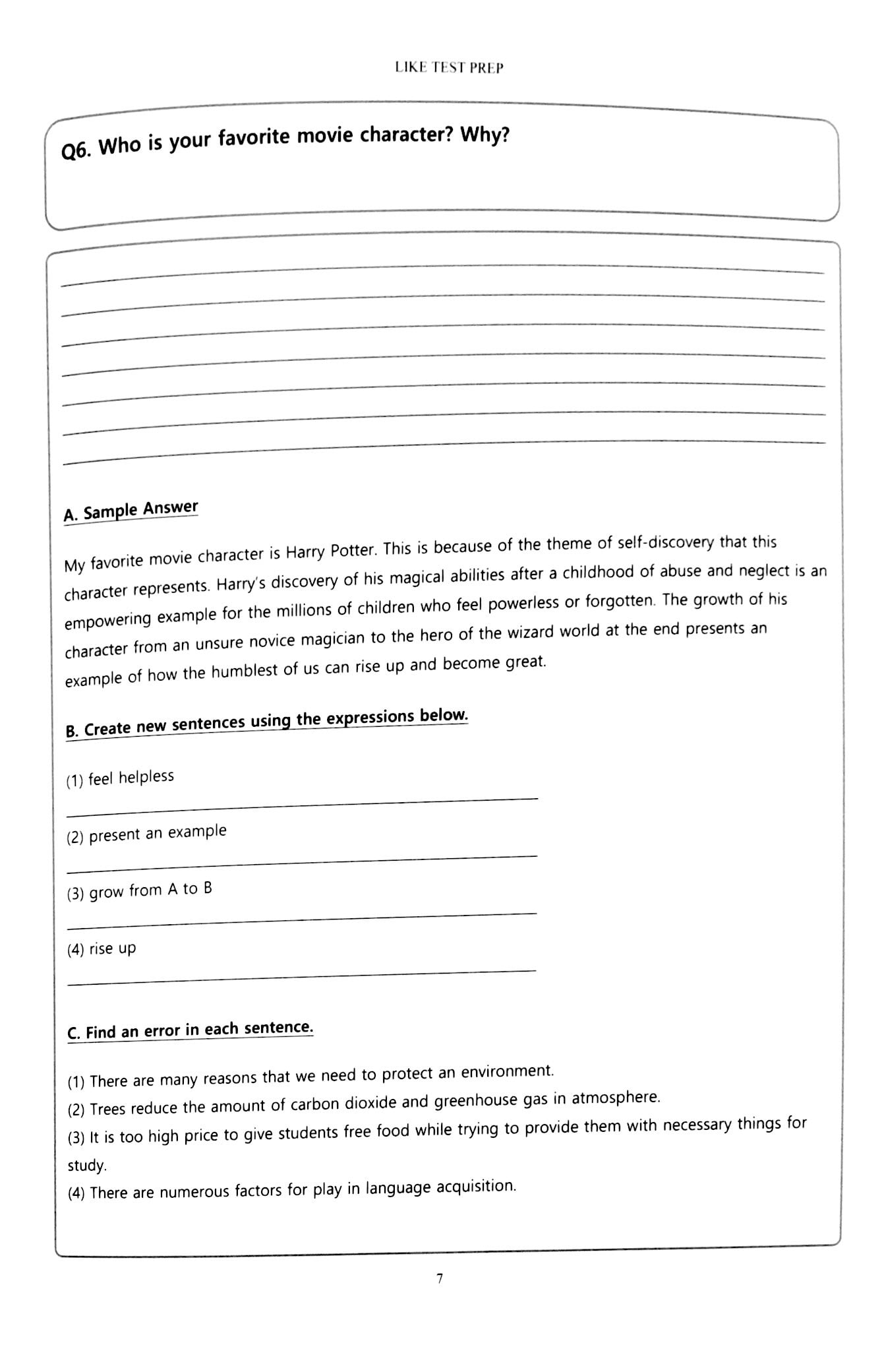 Sách Like Test Prep 240 Speaking Topics With Sample Answers - Vol. 1 ...