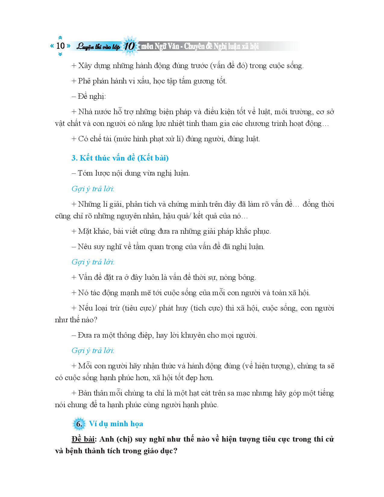 Sách Luyện Thi Vào Lớp 10 - Môn Ngữ Văn - Chuyên Đề Nghị Luận Xã H - FAHASA.COM