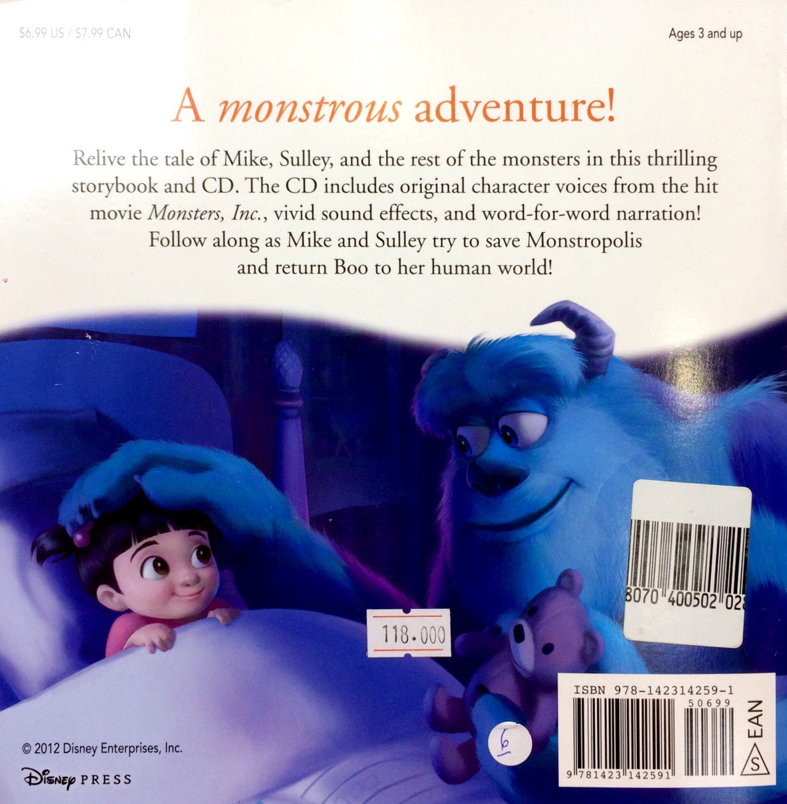 Monsters, Inc. Read-Along Storybook and CD - FAHASA.COM