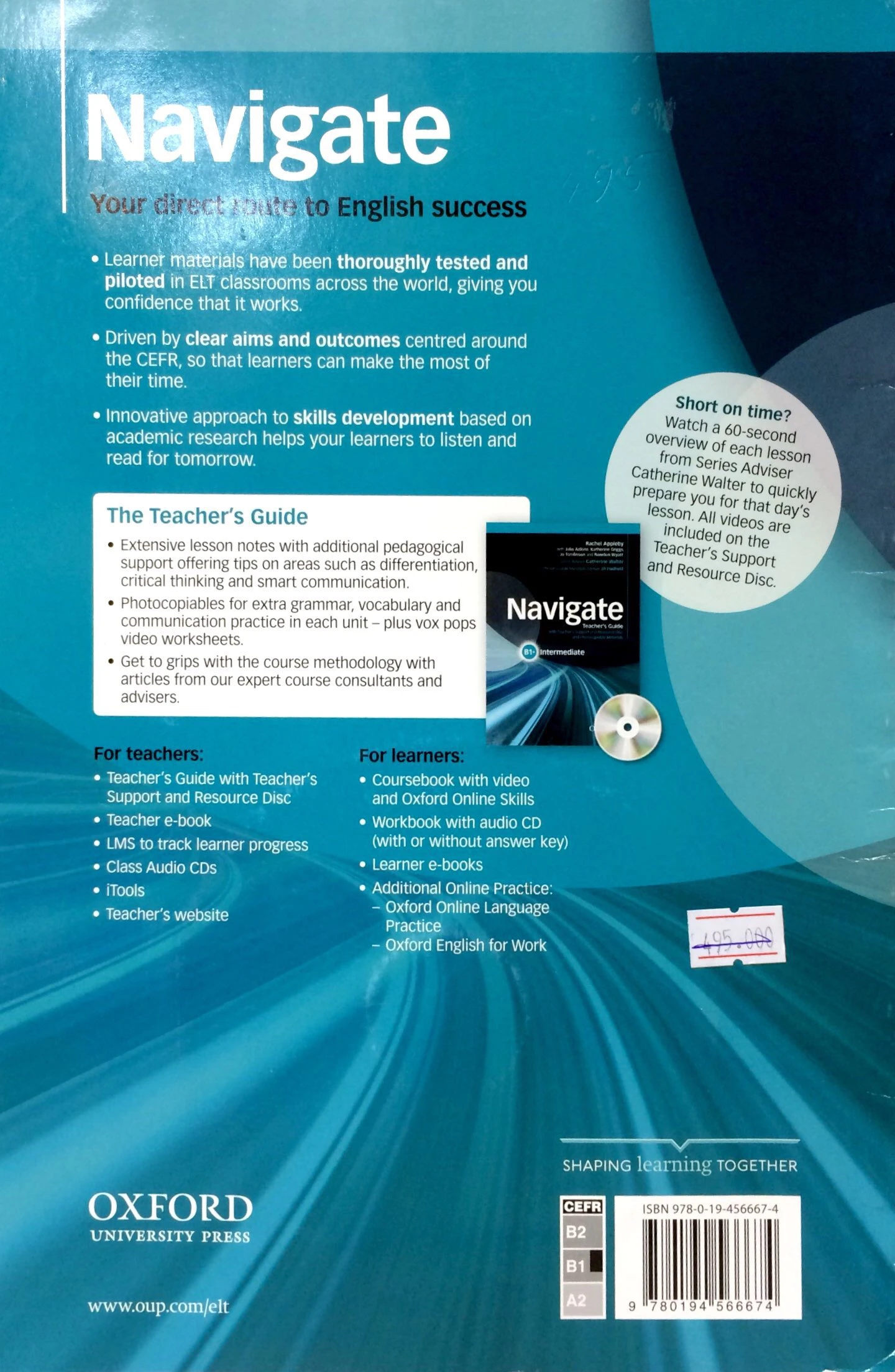 Navigate: Intermediate B1+: Teacher's Guide with Teacher's Support and Resource Disc