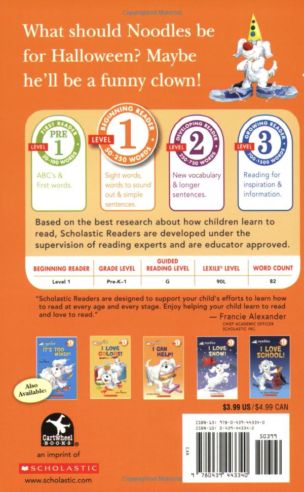 SCHOLASTIC READER LEVEL 1: NOODLES: I`M NOT SCARED! - FAHASA.COM