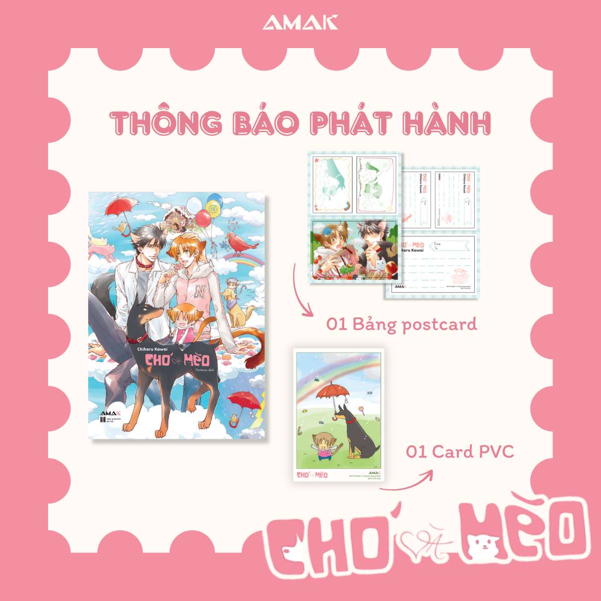 Sách Chó Và Mèo - Tặng Kèm Card PVC + Bảng Postcard Hai Mặt - FAHASA.COM