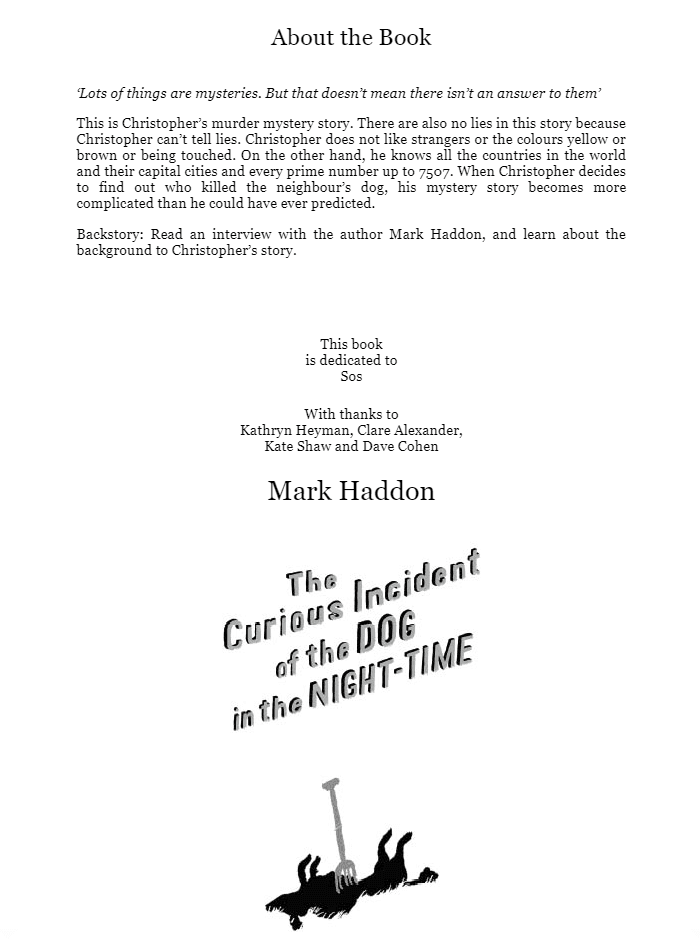 The Curious Incident of the Dog in the Night-time : Vintage Children's ...