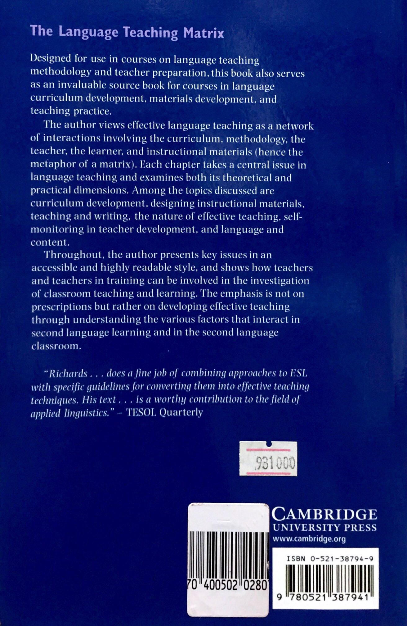 The Language Teaching Matrix