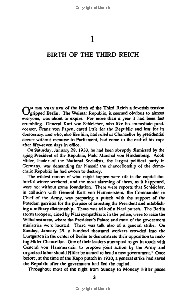 The Rise and Fall of the Third Reich : A History of Nazi Germany ...