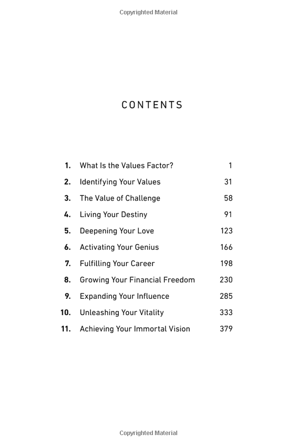 The Values Factor : The Secret to Creating an Inspired and Fulfilling ...