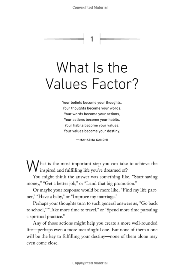 The Values Factor : The Secret to Creating an Inspired and Fulfilling ...