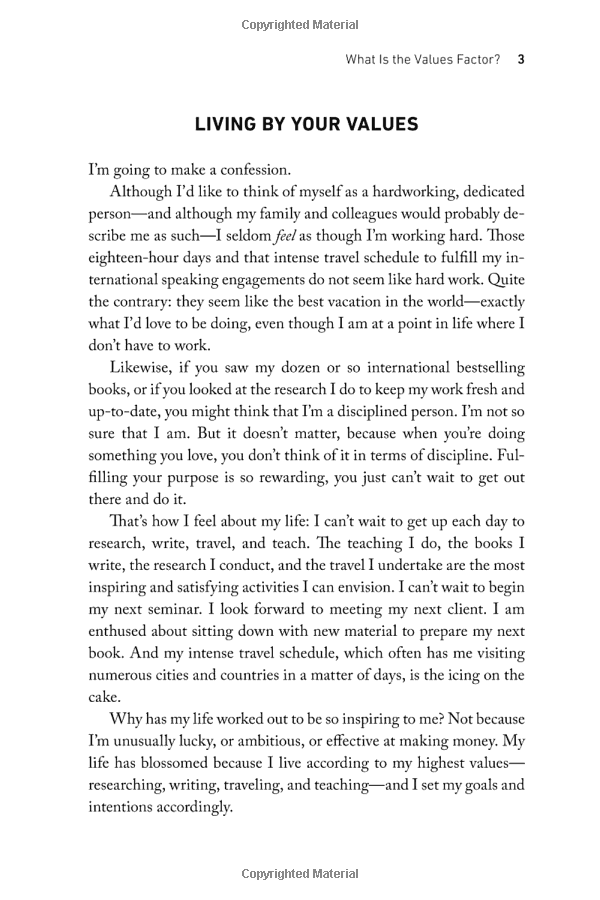 The Values Factor : The Secret to Creating an Inspired and Fulfilling ...