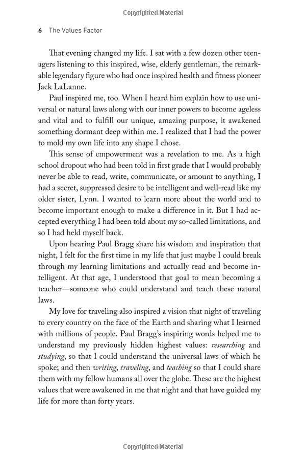 The Values Factor : The Secret to Creating an Inspired and Fulfilling ...