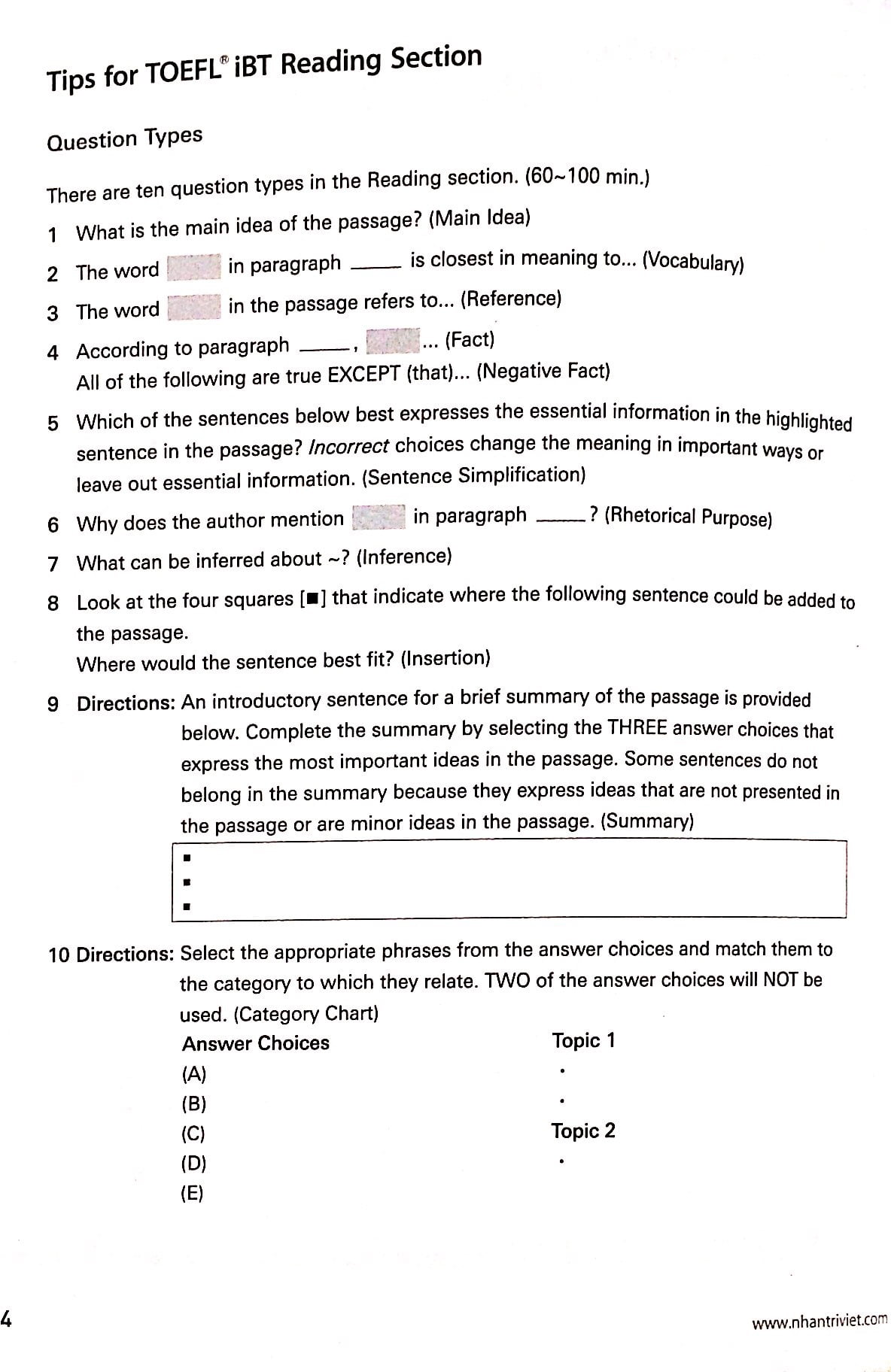 TOEFL iBT Activator Reading Tập 3 - Advanced PDF - YDS.EDU.VN