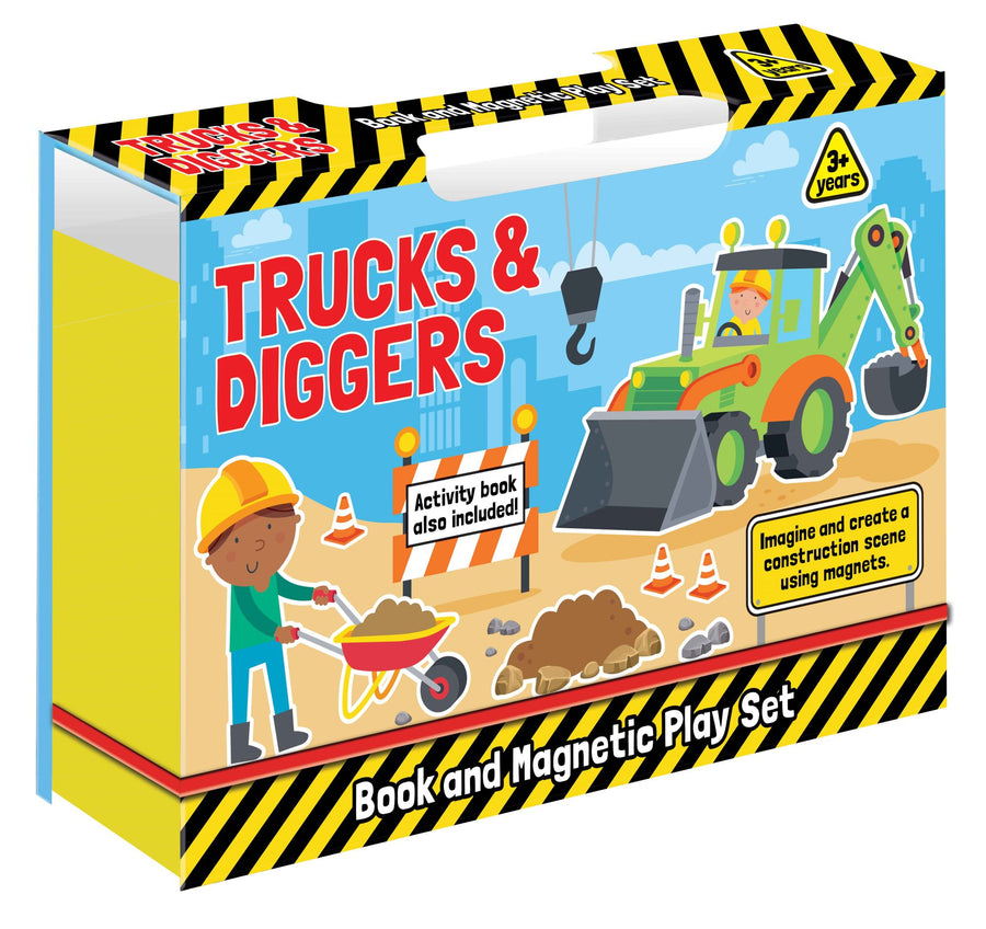 Trucks & Diggers - Book & Magnetic Play Set - FAHASA.COM