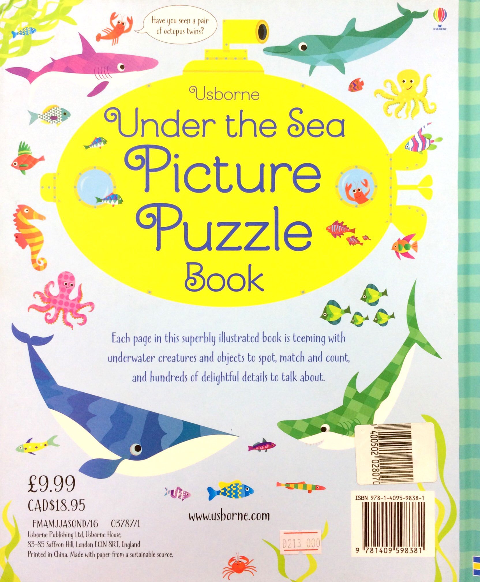 Under the Sea Picture Puzzle Book (Picture Puzzles) Hardcover - FAHASA.COM