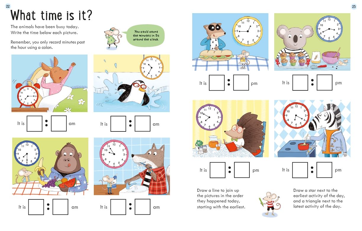 Usborne Workbooks Telling The Time 7-8