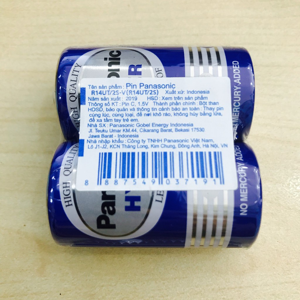 Vỉ 2 Viên Pin Trung 2V - Panasonic R14Ut/2S - FAHASA.COM