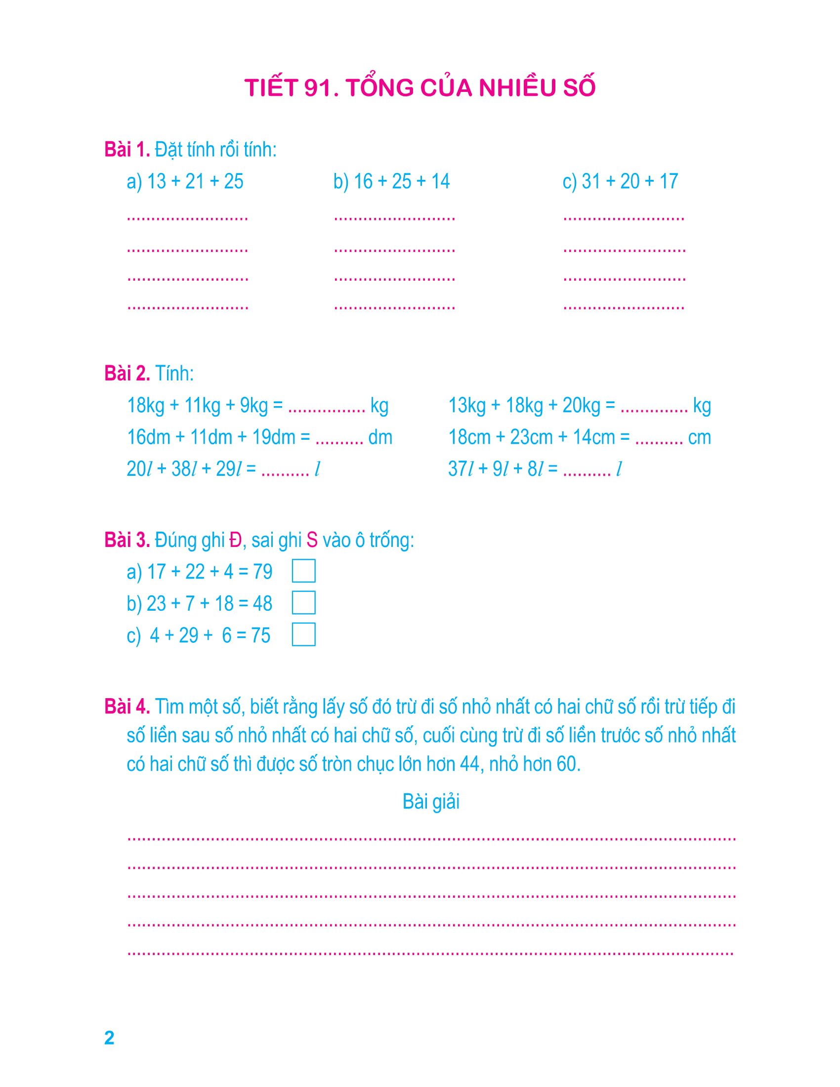 Tính toán 18kg – 9kg - Bài tập toán học cơ bản