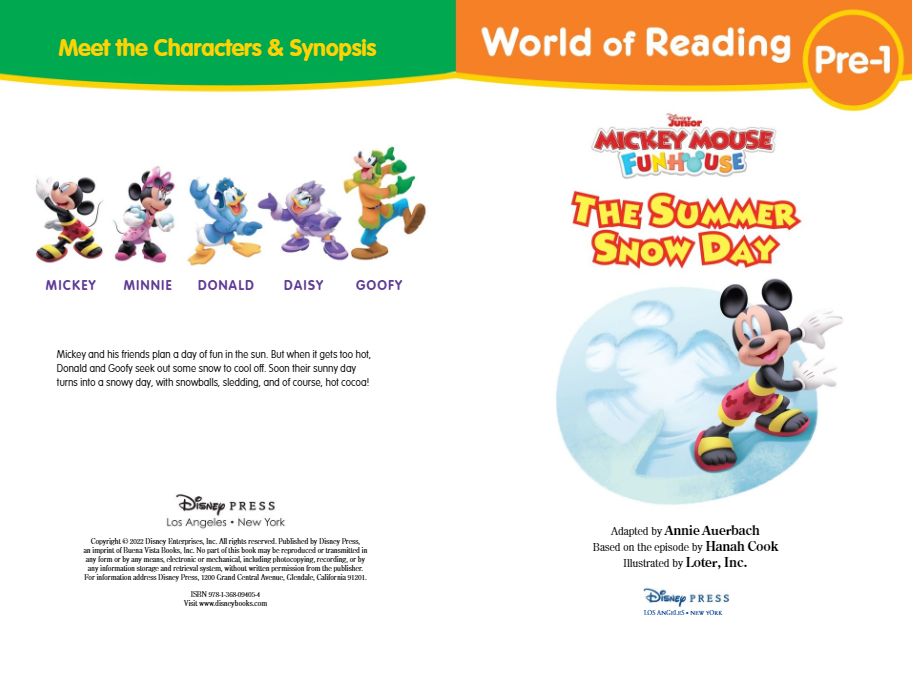World Of Reading Level Pre-1: Mickey Mouse Funhouse: The Summer Snow ...
