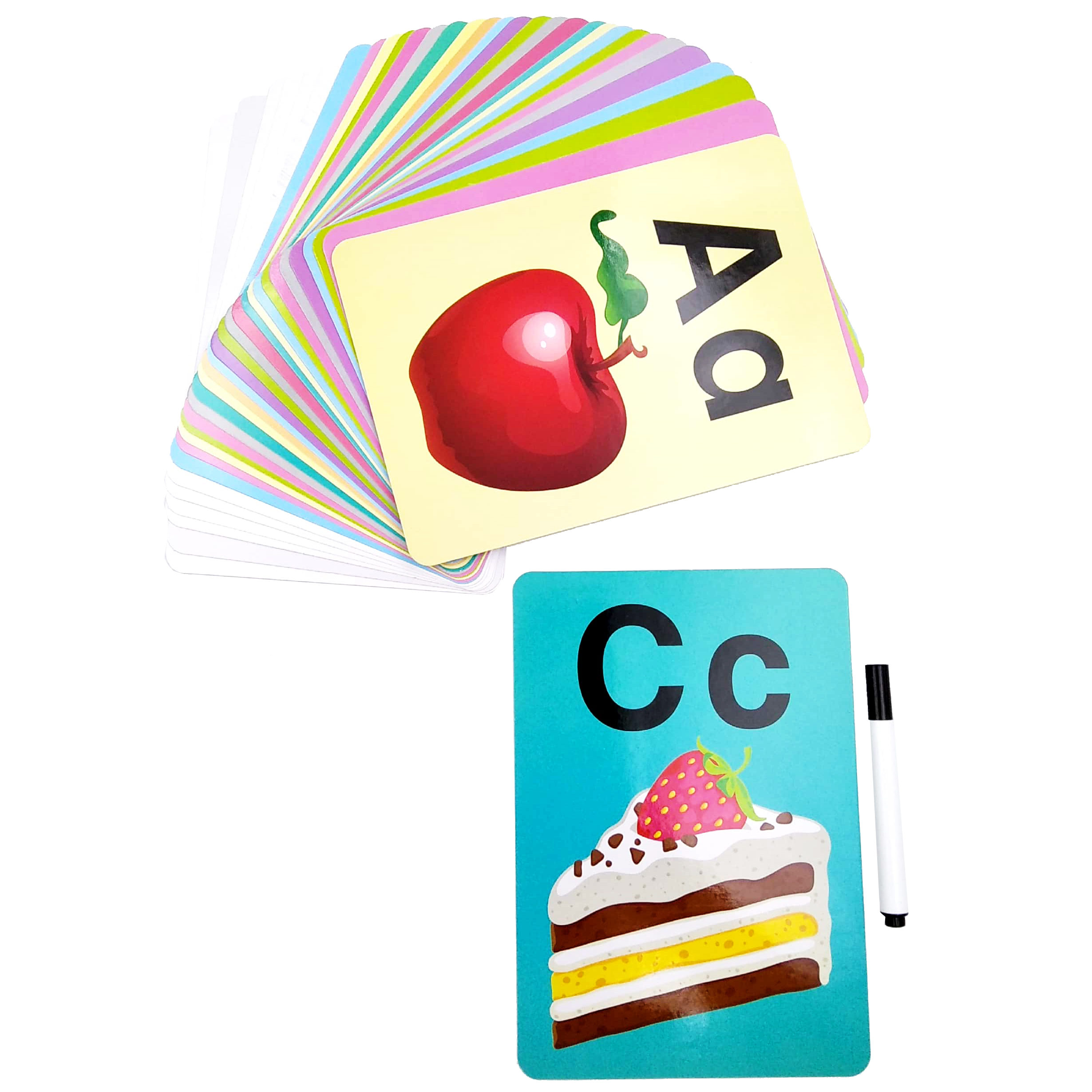 Write & Wipe Flash Cards - Alphabet Capital Latters, Small Latters ...