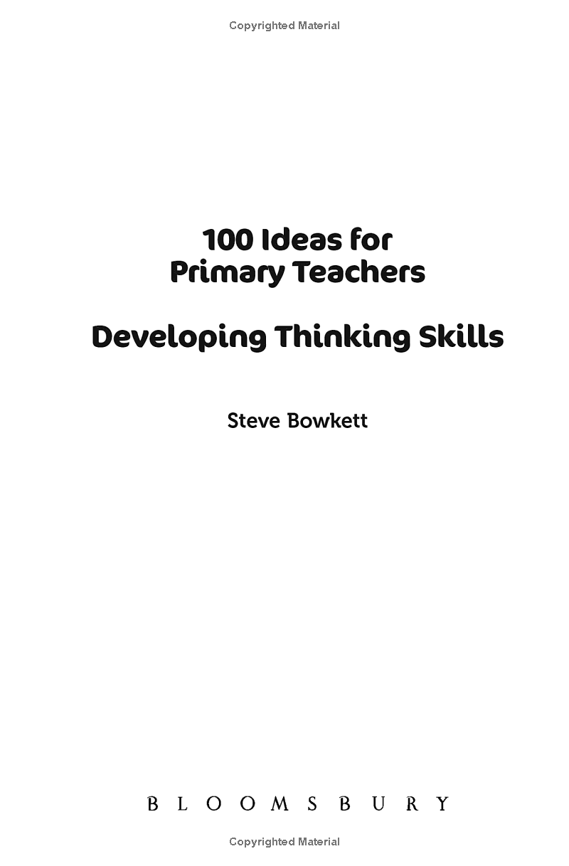 100 Ideas For Primary Teachers: Developing Thinking Skills (100 Ideas ...