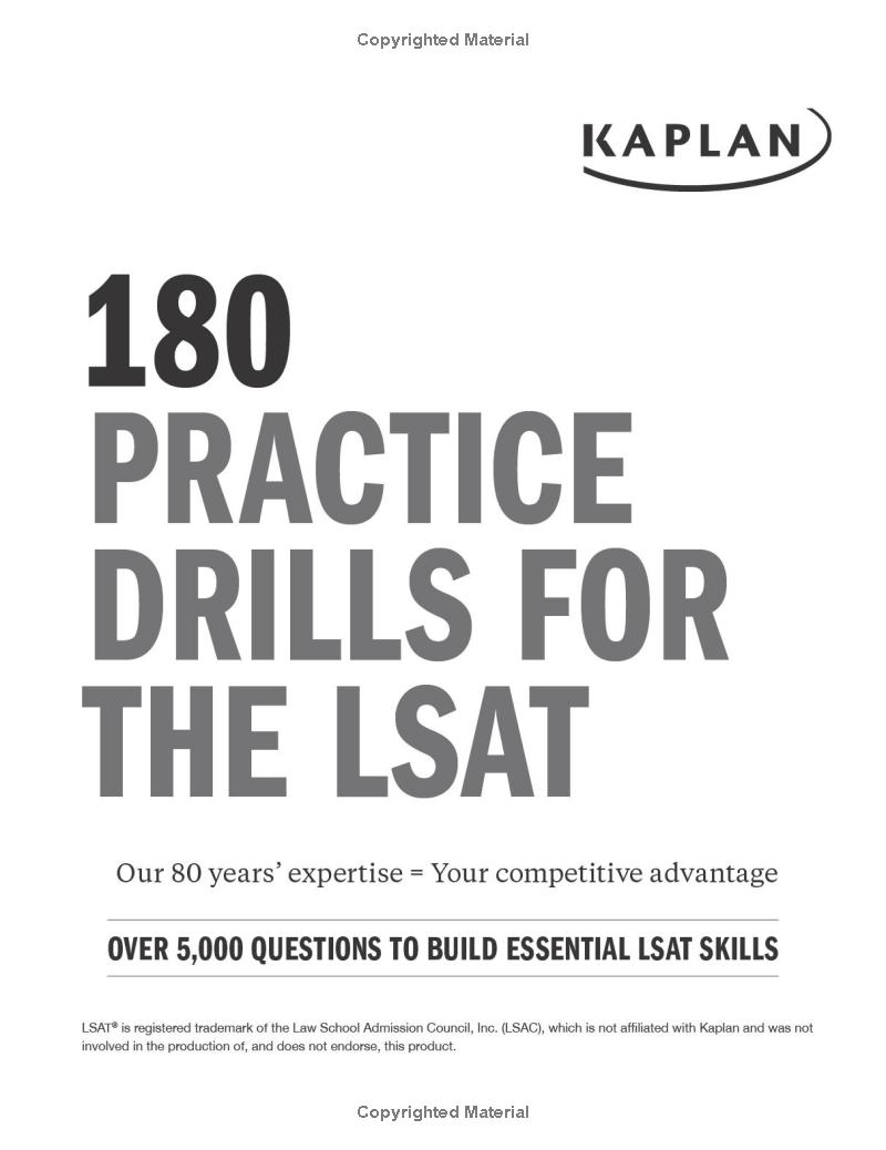 180 Practice Drills For The LSAT: Over 5000 Questions To Build ...