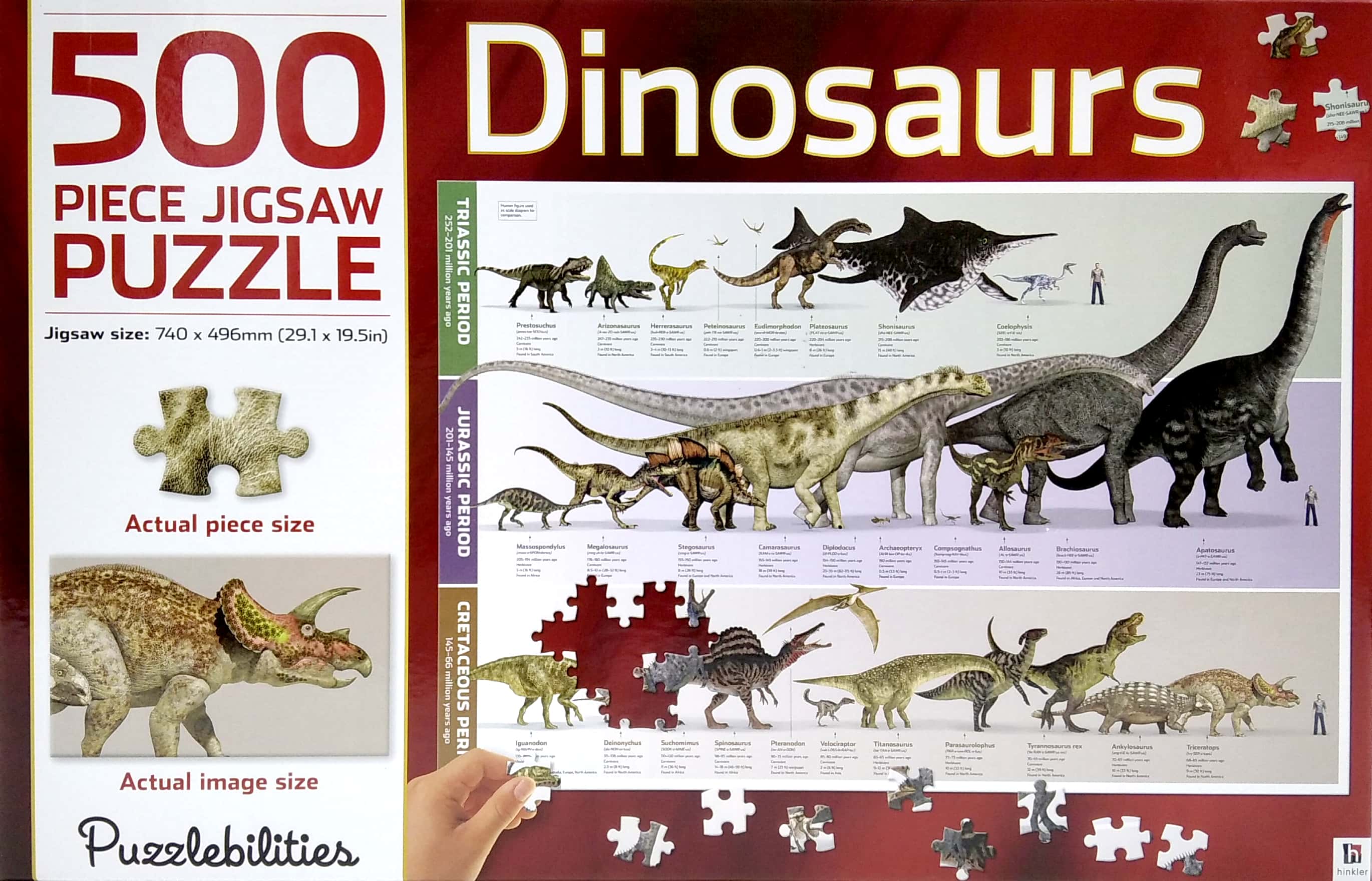 500 Piece Jigsaw Puzzle: Dinosaurs - FAHASA.COM