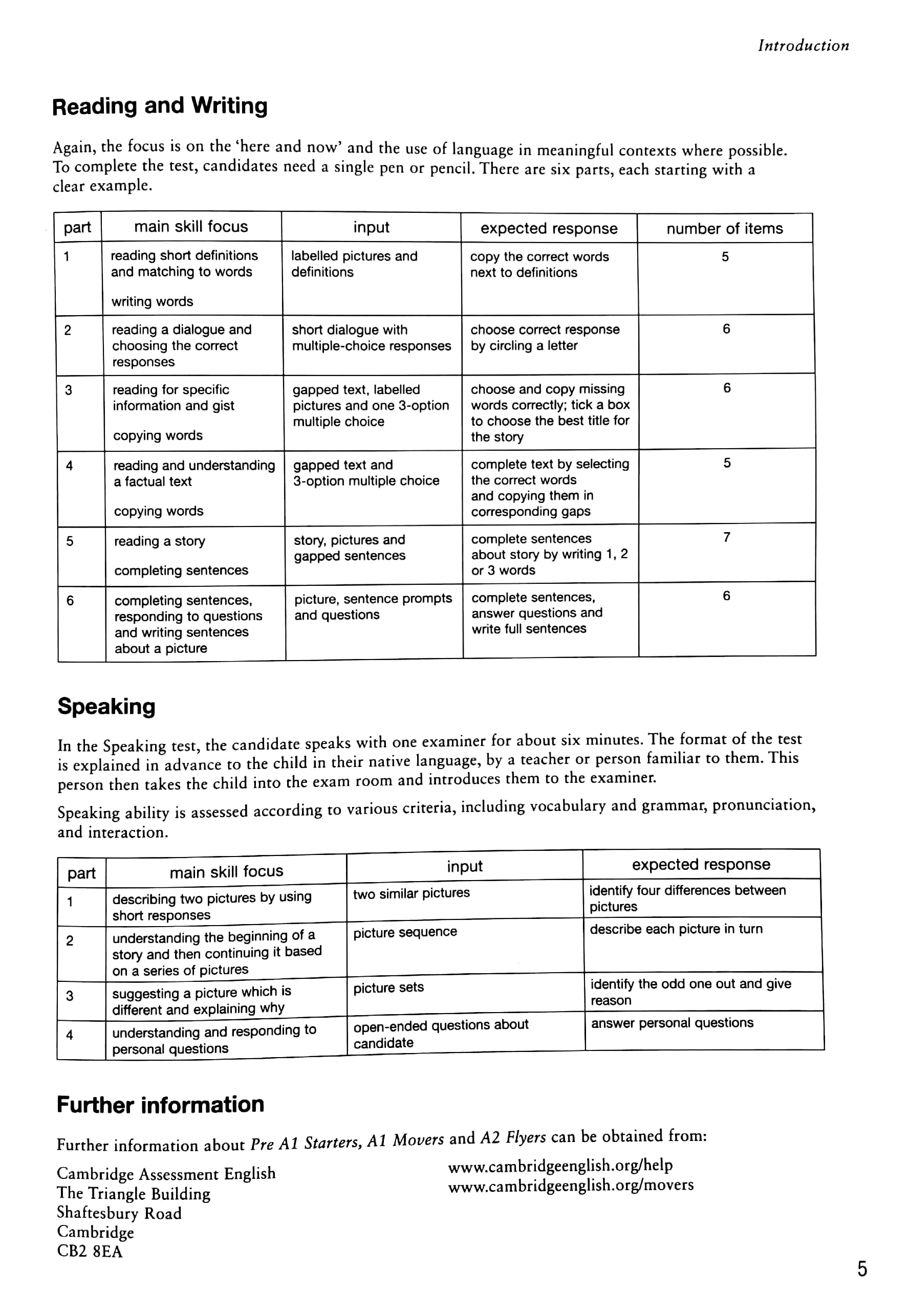 A1 Movers 3 Answer Booklet: Authentic Examination Papers - FAHASA.COM