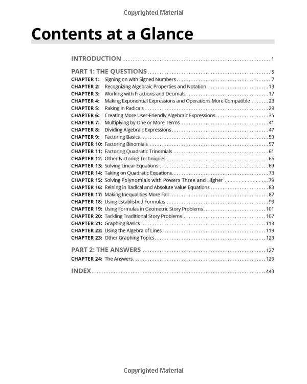 Algebra I: 1001 Practice Problems For Dummies (+ Free Online Practice)