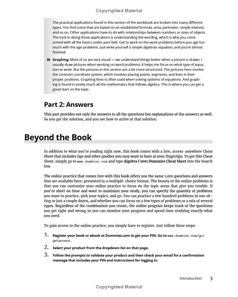 Algebra I: 1001 Practice Problems For Dummies (+ Free Online Practice)