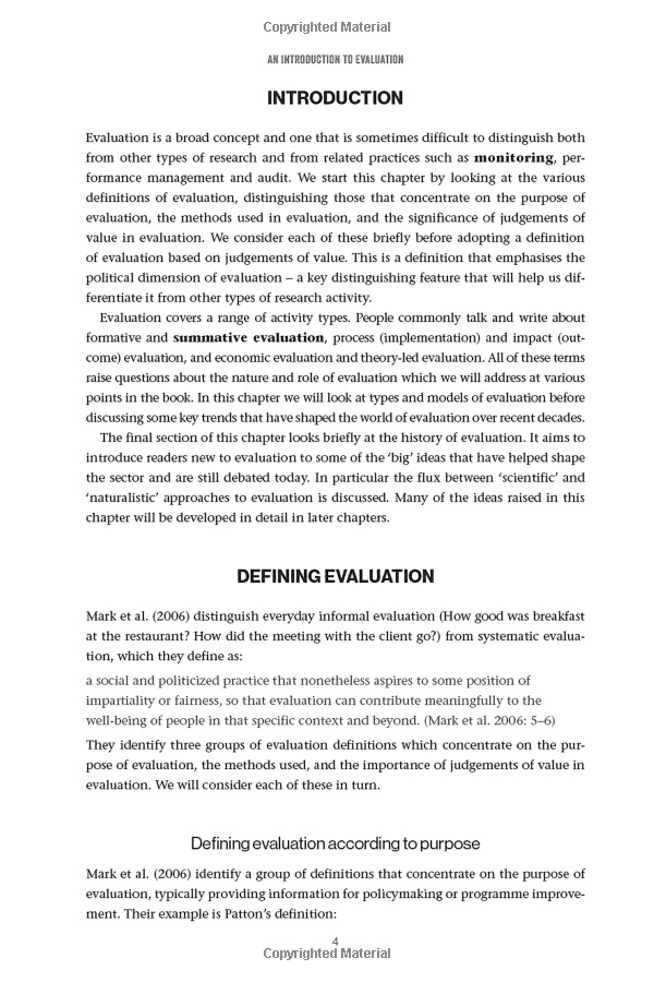 An Introduction To Evaluation