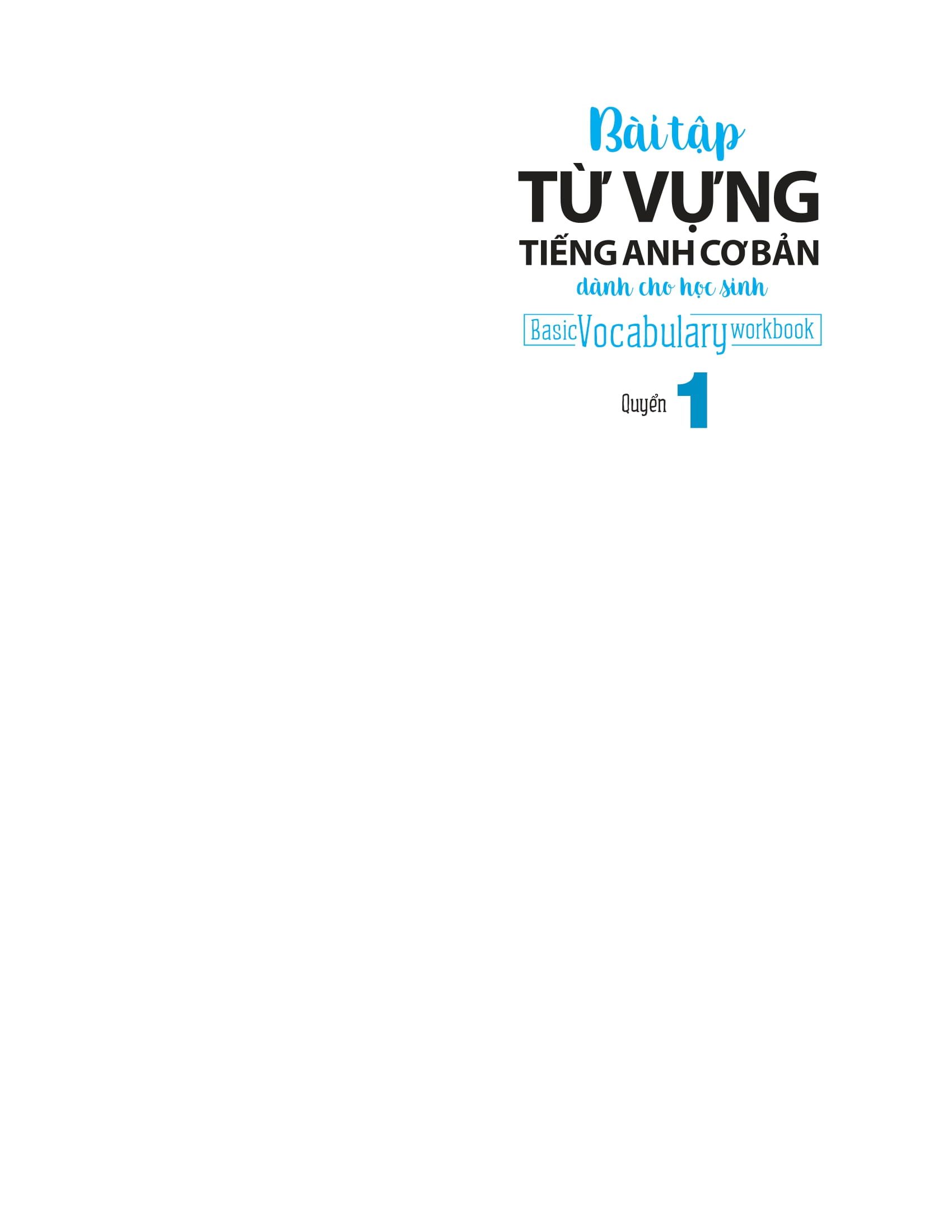 Sách Basic Vocabulary - Workbook Primary 1/ Bài Tập Từ Vựng Tiếng Anh ...