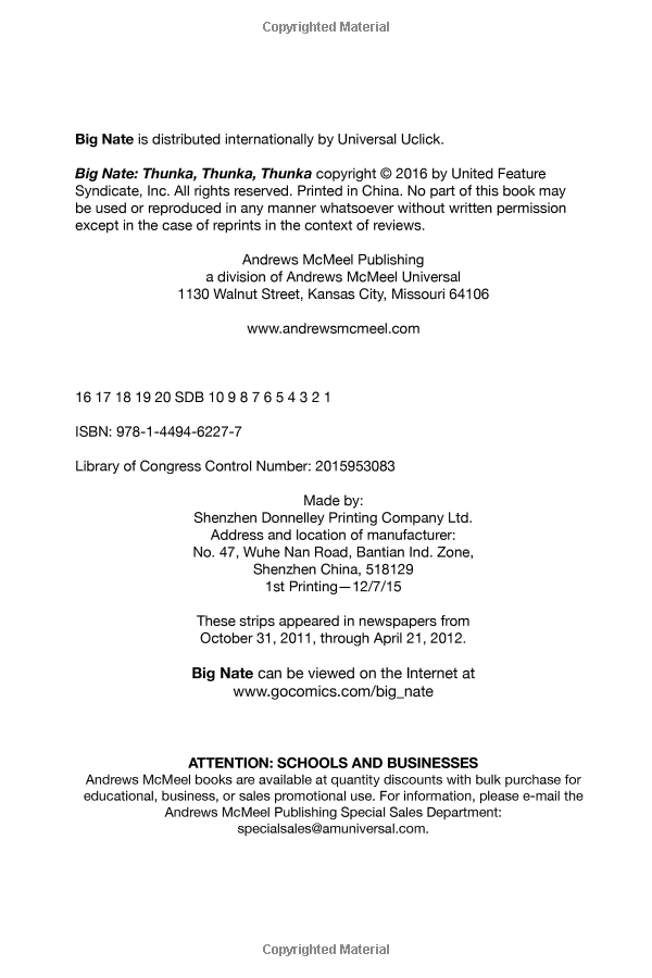 Big Nate: Thunka, Thunka, Thunka