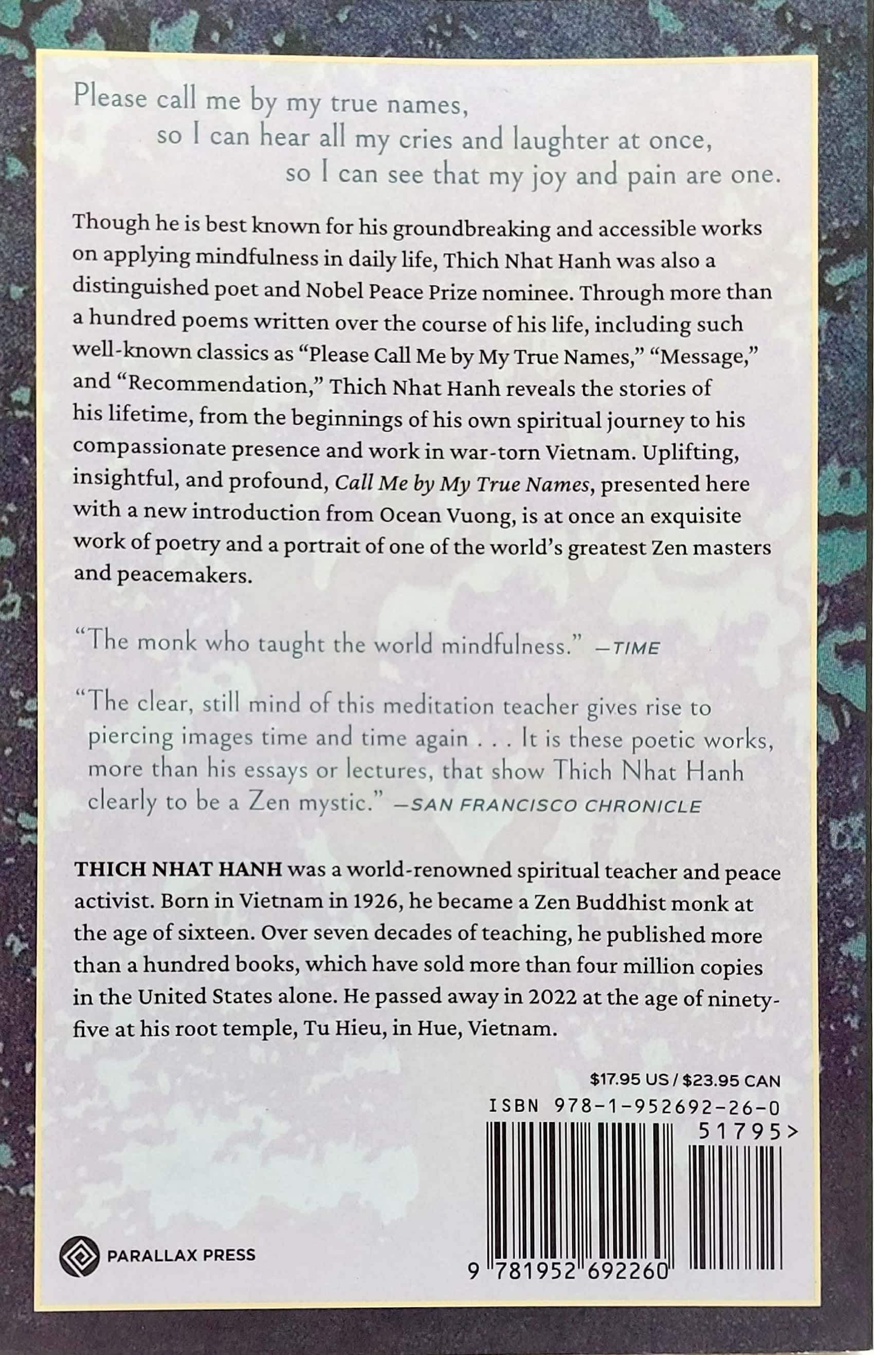 Call Me By My True Names: The Collected Poems Of Thich Nhat Hanh ...