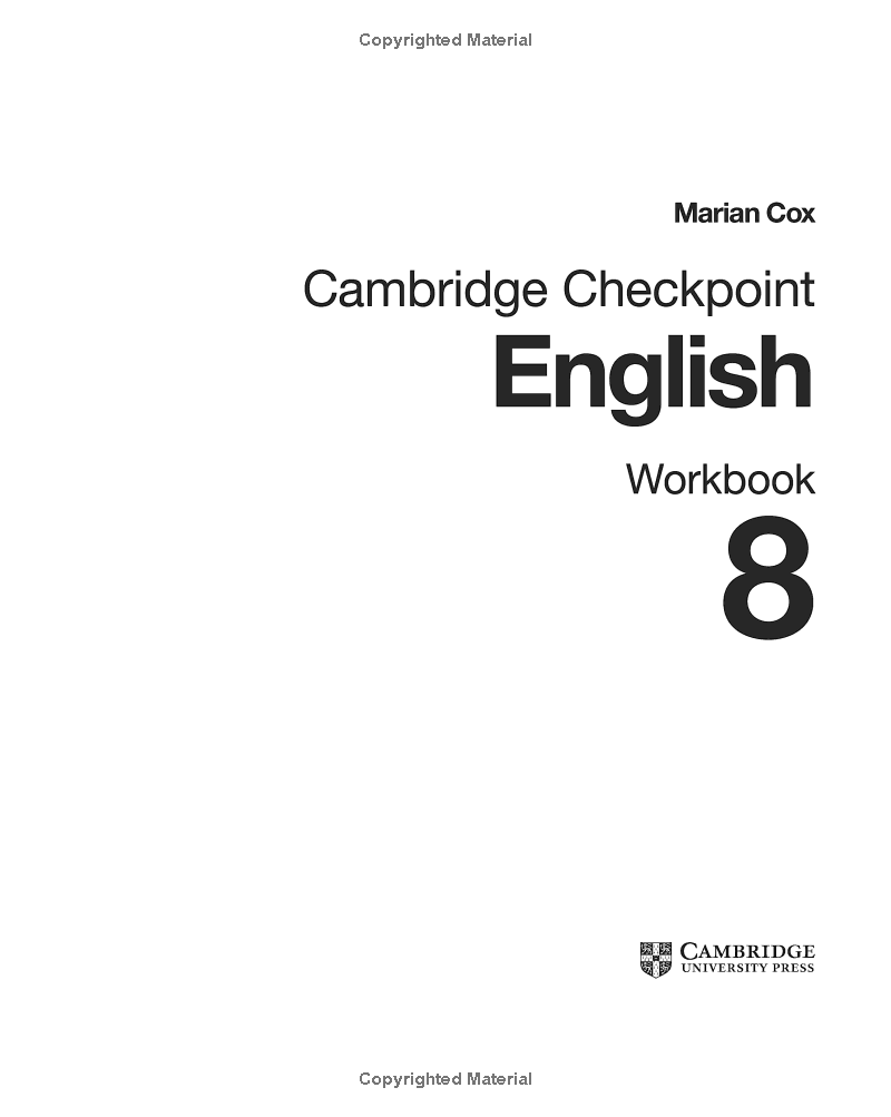 Cambridge Checkpoint Englishlish Workbook 8: Book. 8 - FAHASA.COM