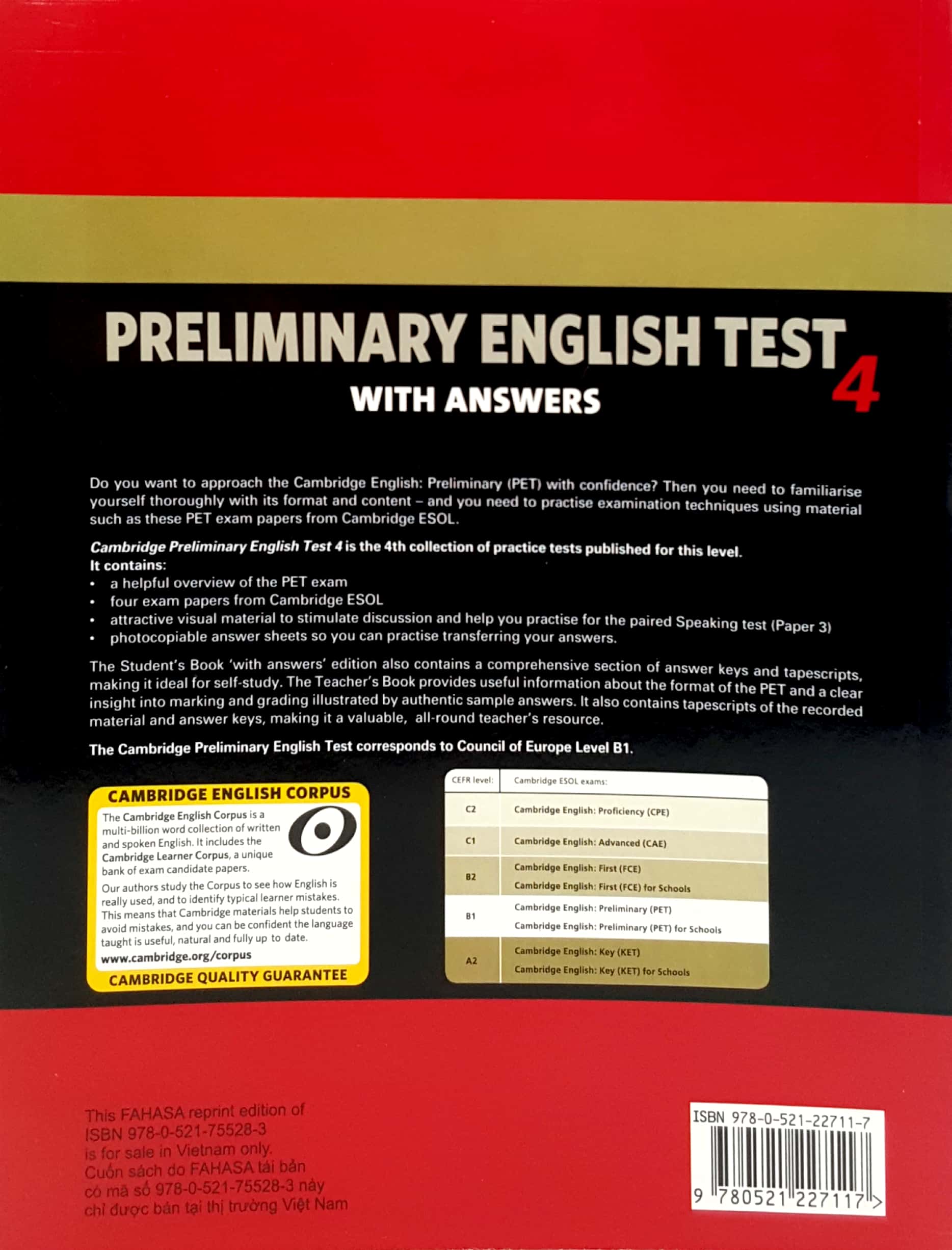Cambridge Preliminary English Test 4 Student's Book With Answers FAHASA ...