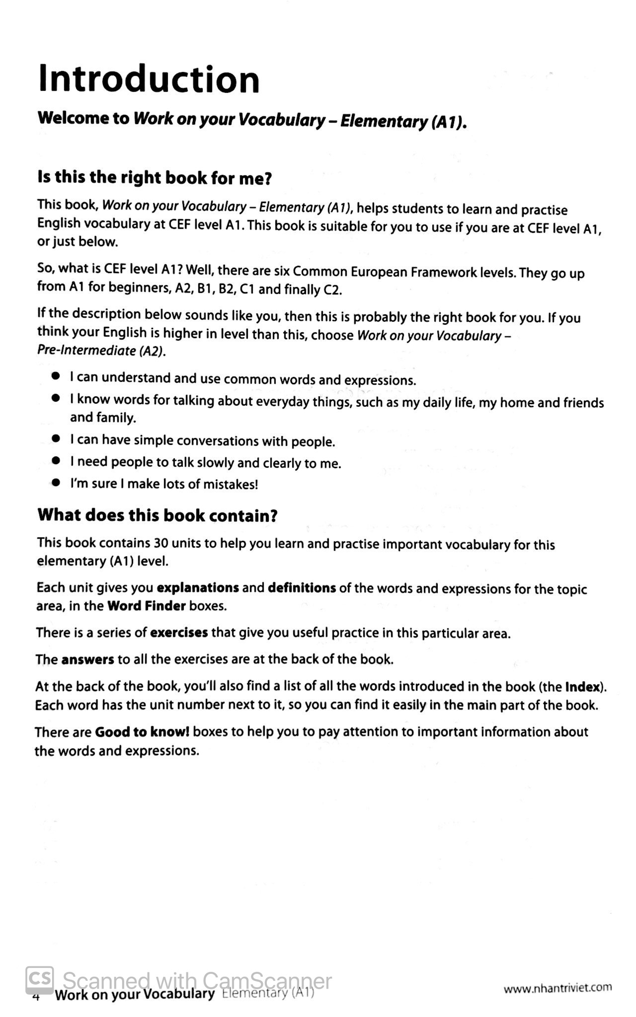 Sách Collins Work On Your Vocabulary - Elementary A1 - FAHASA.COM