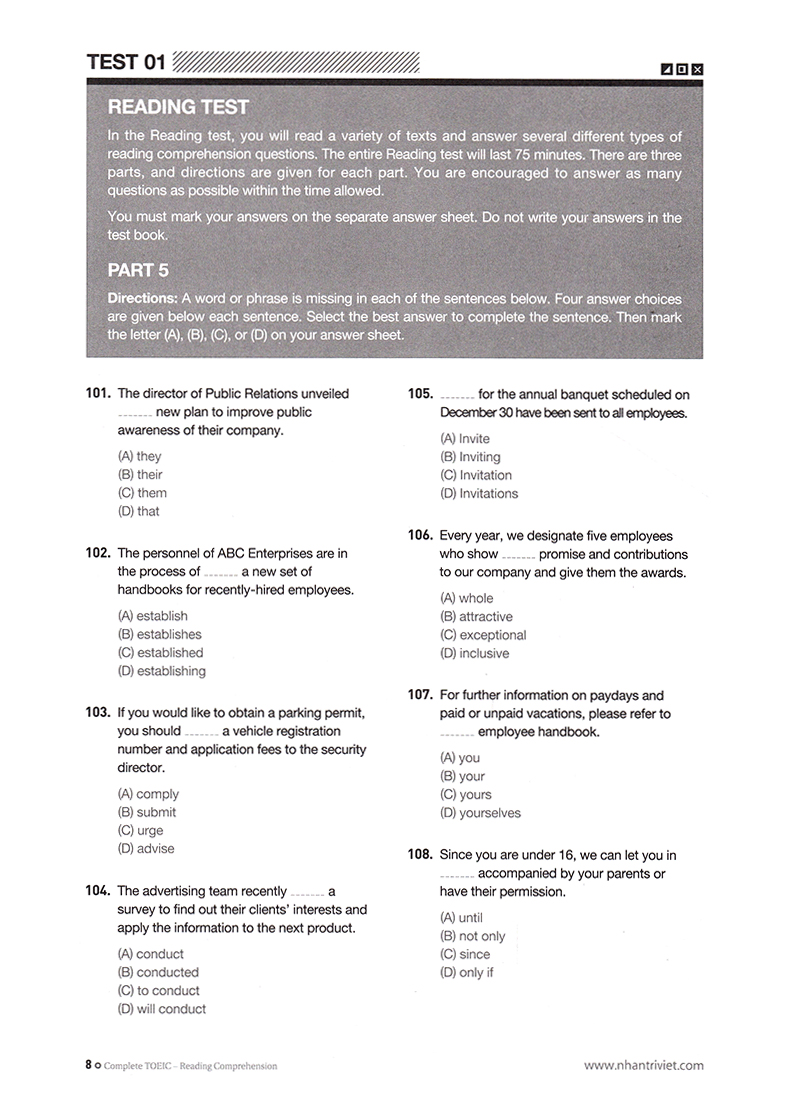 [Tải PDF] Complete TOEIC Reading Comprehension PDF - Thuvienso.org