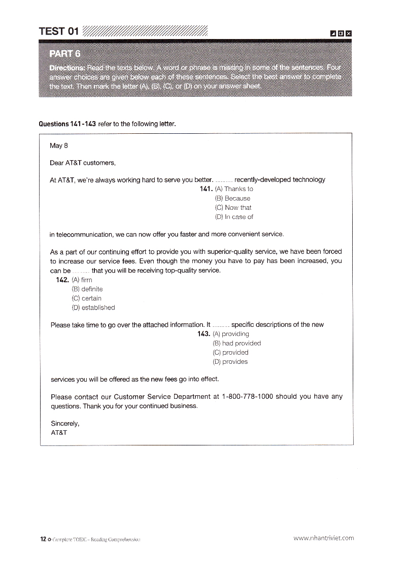 Complete TOEIC Reading Comprehension - FAHASA.COM