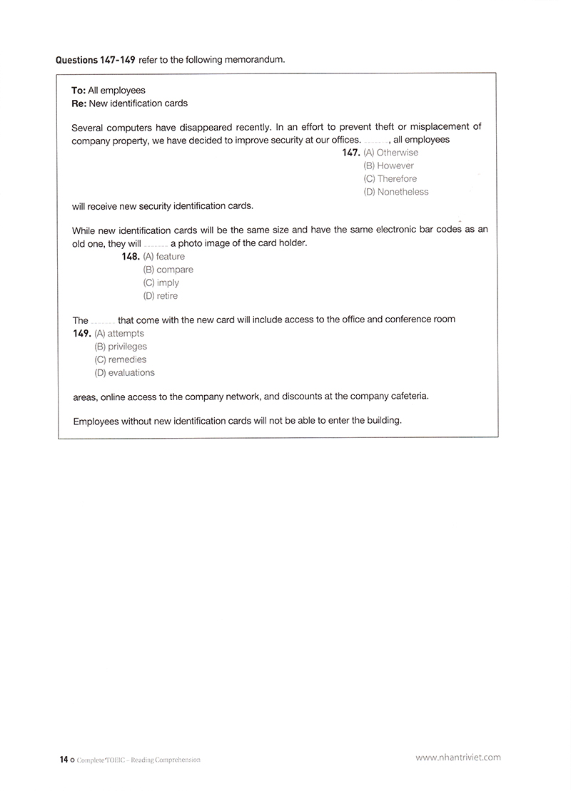 Complete TOEIC Reading Comprehension - FAHASA.COM